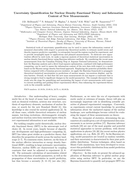 PDF Uncertainty Quantification And Propagation In Nuclear Density Functional Theory