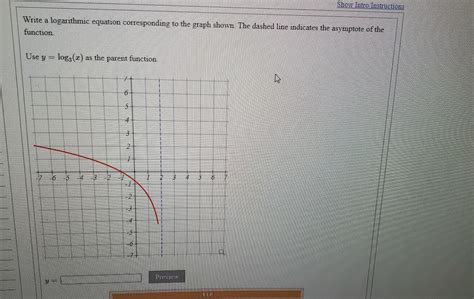 Solved Show Intro Instructions Write A Logarithmic Equation Chegg