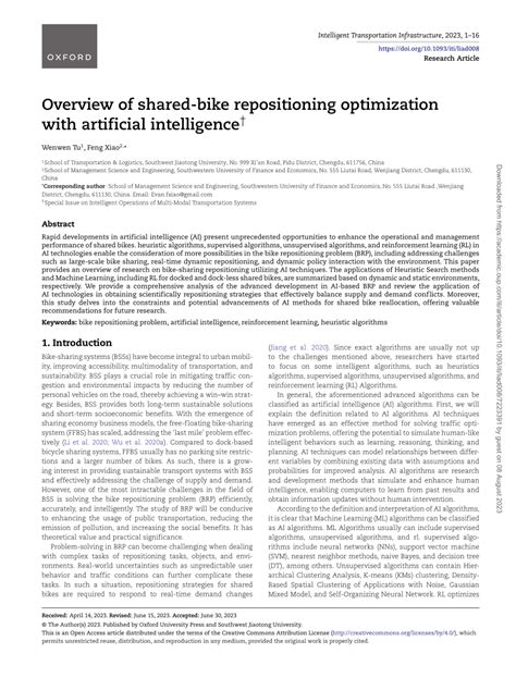 Pdf Overview Of Shared Bike Repositioning Optimization With