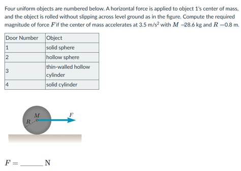 solved four uniform objects are numbered below a horizontal