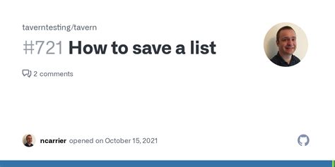 how to save a list · issue 721 · taverntesting tavern · github