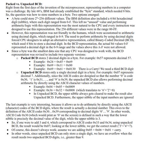 packed vs unpacked bcd right from the first days of