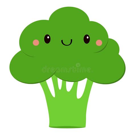 Broccoli Icon Green Color Cute Cartoon Kawaii Character Vegetable