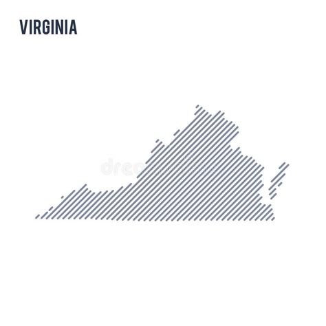 Vector Abstract Hatched Map Of State Of Virginia With Oblique Lines