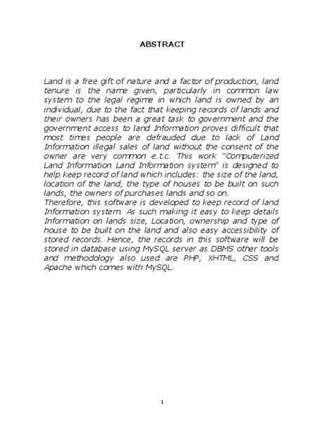 Doc Design And Implementation Of A Land Management System