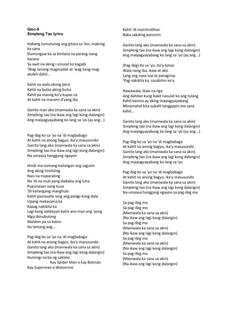 Wala Akong Pera Kahit Na Butas Aking Bulsa Lyrica