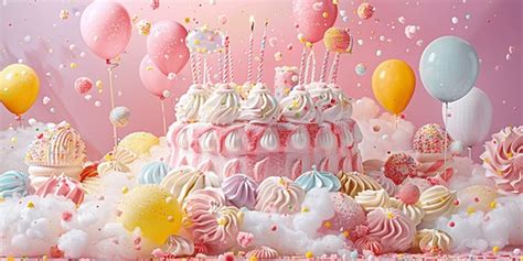 특별한 순간을 축하하는 촛불과 풍선이 달린 생일 케이크 생일 케이크 양초 풍선 배경 일러스트 및 사진 무료 다운로드 Pngtree