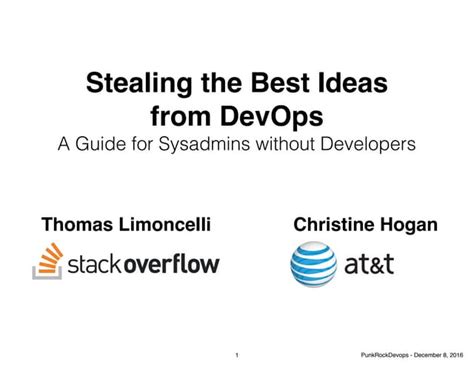 Stealing The Best Ideas From Devops A Guide For Sysadmins Without