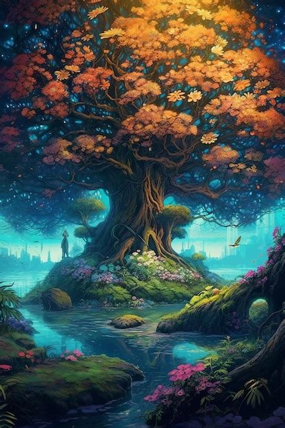 Premium AI Image Tree In The Jungle Wallpaper