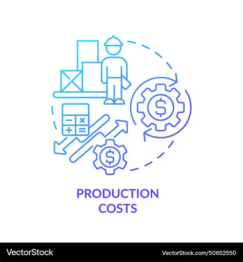 Production Costs Blue Gradient Concept Icon Vector Image