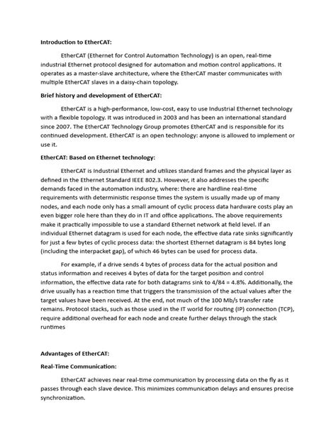 Introduction To Ethercat Pdf Network Topology Ethernet
