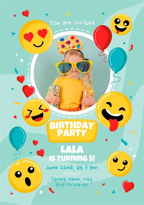 Emoji Birthday Invitation Emoji Emoji Invitation Emoji Birthday My