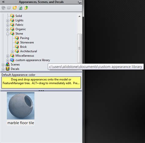 Creating Solidworks Custom Appearance Files