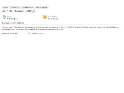 SFTP Backup Extension Plesk