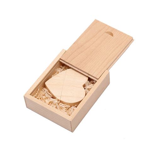 Usb памет 64gb 3 0 във формата на сърце ключодържател дърво и кутия Emag Bg