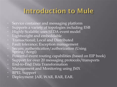 Mule Execution Ppt
