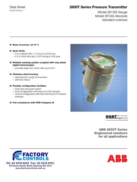 Abb Pressure Transmitter3 Pdf Electrical Connector Pascal Unit