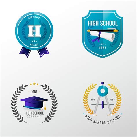 Градиентный логотип средней школы Бесплатно векторы