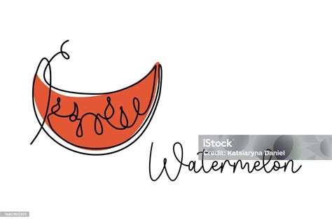 수박 연속 한 줄 그리기 한 줄로 만든 벡터 선형 그림입니다 로고 카드 메뉴 디자인을 위한 미니멀리즘 디자인 0명에 대한 스톡 벡터 아트 및 기타 이미지 Istock