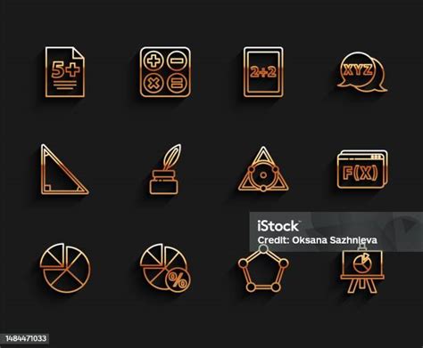 선 주판 방정식 솔루션 계산기 기하학적 도형 구 Xyz 좌표계 칠판 오각형 프리즘 및 아이콘을 설정합니다 벡터 0명에 대한 스톡 벡터 아트 및 기타 이미지 Istock