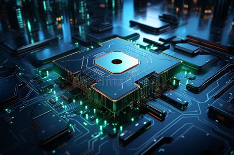 Cyber Security Lock On Circuit Board With Digital Data Stock Illustration Illustration Of Safe