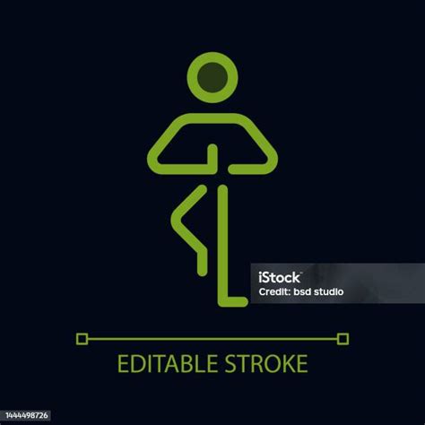 나무 포즈 픽셀 완벽한 유리 형태 Ui 아이콘 어두운 테마 개념에 대한 스톡 벡터 아트 및 기타 이미지 개념 균형 그래픽 사용자 인터페이스 Istock