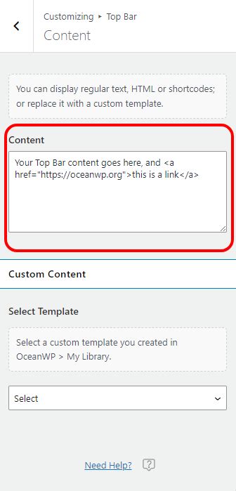Top Bar Customizer Documentation