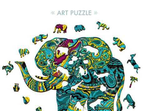 大象拼图 Art Puzzle Tropical elephant Doa yagoda 站酷ZCOOL