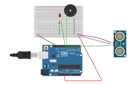 Circuit Design Ultrassonico Tinkercad