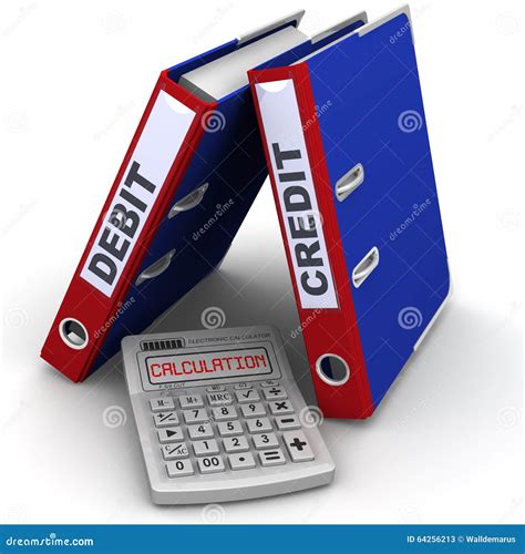 Calculation Of The Debit And Credit Financial Concept Stock Illustration Illustration Of
