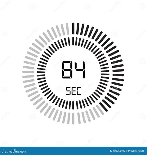 The 84 Seconds Icon Digital Timer Clock And Watch Timer Countdown Symbol Isolated On White
