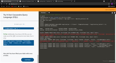 HW Issue Datastaxdevs Workshop Introduction To Nosql GitHub
