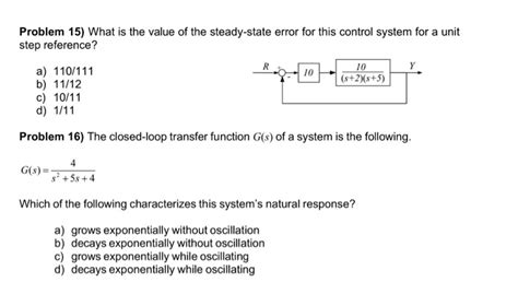 Solved Problem What Is The Value Of The Steady State Chegg