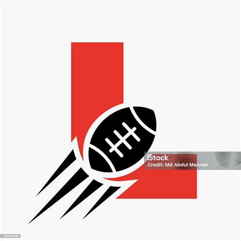 편지 L 럭비 로고 개념 움직이는 럭비 볼 아이콘 럭비 스포츠 로고 타입 심볼 벡터 템플릿 경기 스포츠에 대한 스톡 벡터 아트 및 기타 이미지 Istock