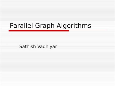 Ppt Parallel Graph Algorithms Dokumentips