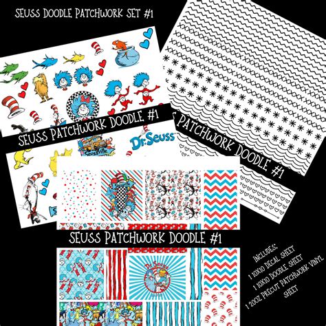 Seuss Doodle Patchwork Sets 2 Sets To Choose From Kraft Craze