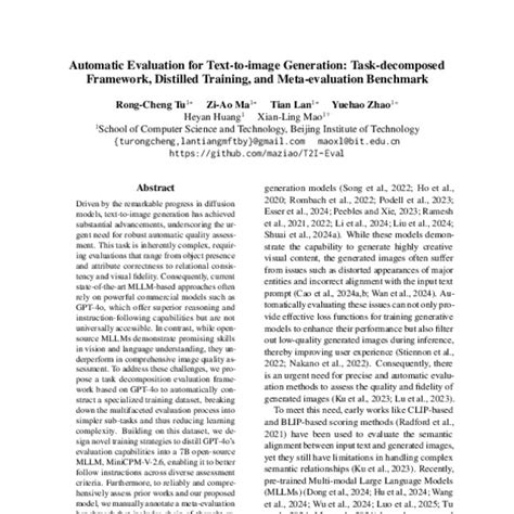 Automatic Evaluation For Text To Image Generation Task Decomposed Framework Distilled Training