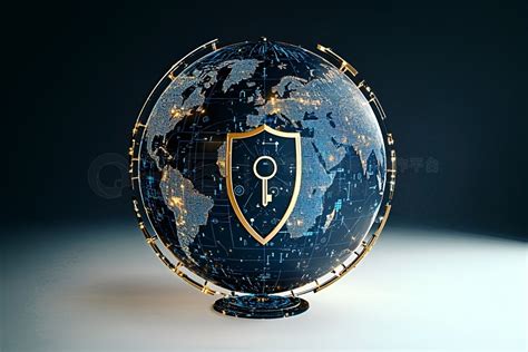 3d设计ai数字艺术 Cyber Security3d渲染科技风地球仪模型网络连接安全保护盾牌插画 Ai平面元素免费下载 Png格式 4032像素 编号71723296 千图网