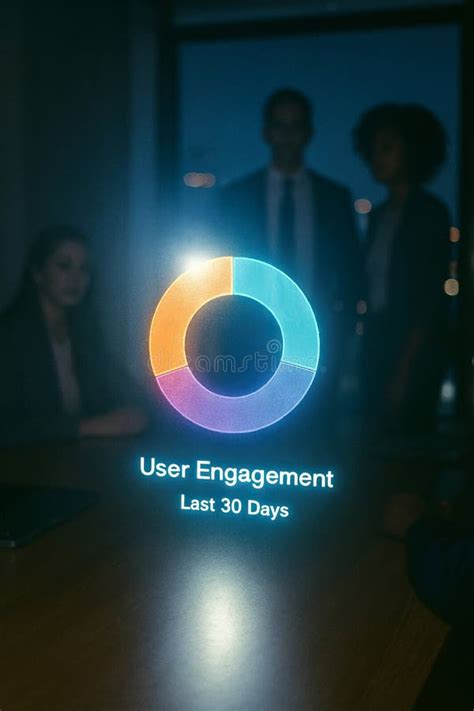 Glowing Circular Engagement Chart Analyzing User Behavior In Dimly Lit