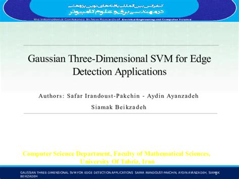 ppt gaussian three dimensional kernel svm for edge detection applications