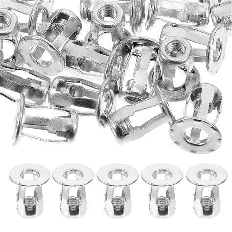 Homemaxs 25pcs Petal Nuts Threaded Inserts 6 Carbon Steel Screw Anchors