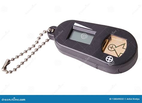 Modern Electronic Battery Tester With Indicator Isolated On White Background Stock Photo Image