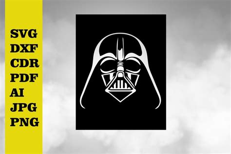 Darth Vader Cut Svg Dxf File Wall Sticker Pdf Silhouette Template Cnc Cutting Router Digital