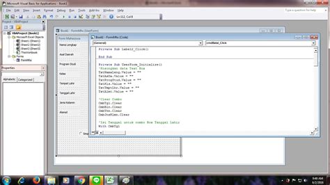 Membuat Formulir Sederhana Dengan Vba Pada Ms Excel ~ Jendela Pengetahuan