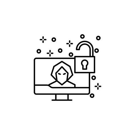 Computer Hacker Lock Vector Icon 22766135 Vector Art At Vecteezy