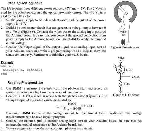 Solved Reading Analog Input The Lab Requires Three Different Power