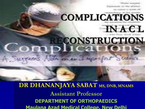 Complications In Acl Reconstruction 2014 Pptx Death Injury Or Complications In Acl Reconstruction 2014 Pptx Death Injury Or