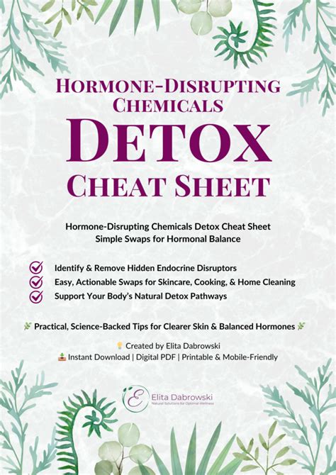 Hormone Disrupting Chemicals Detox Cheat Sheet Elita Dabrowski