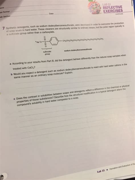 Solved Part A Synthesis Of Soap Triglyceride Source O