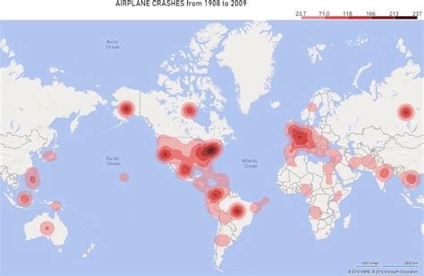 [oc] Airplane Crashes From 1908 To 2009 In The World R Dataisbeautiful